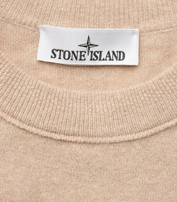 Stone Island Virgin Wool Compass Logo Sweater - Beige