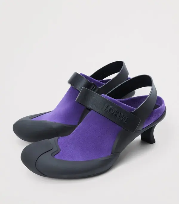 Loewe Leather Dive Slingback Mules 45