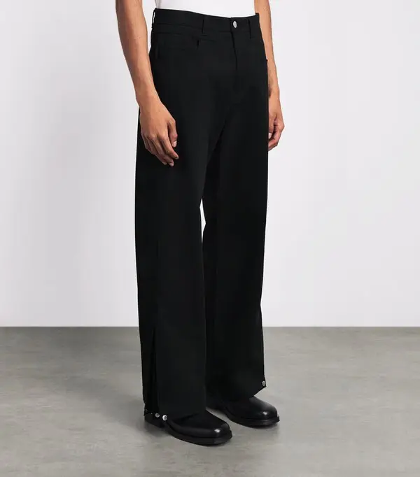 SYSTEM Cotton-blend Side-pleated Trousers