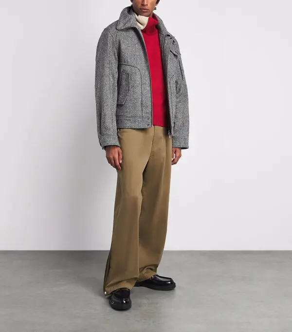 SYSTEM Cotton-blend Side-pleated Trousers