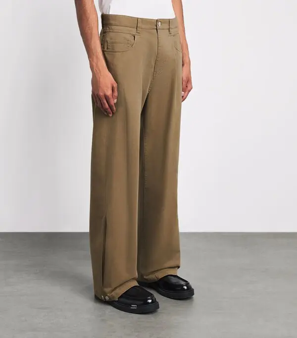 SYSTEM Cotton-blend Side-pleated Trousers