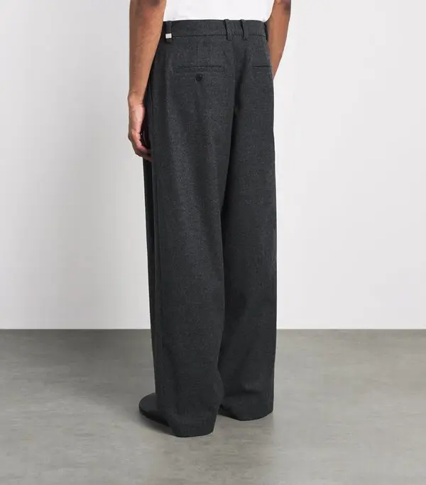 SYSTEM Wool-blend Double Pleated Wide Trousers