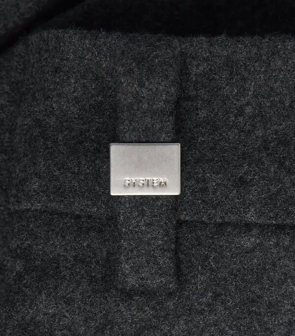 SYSTEM Wool-blend Double Pleated Wide Trousers