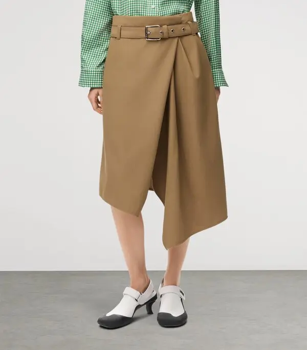 Loewe Asymmetric Wrap-effect Midi Skirt