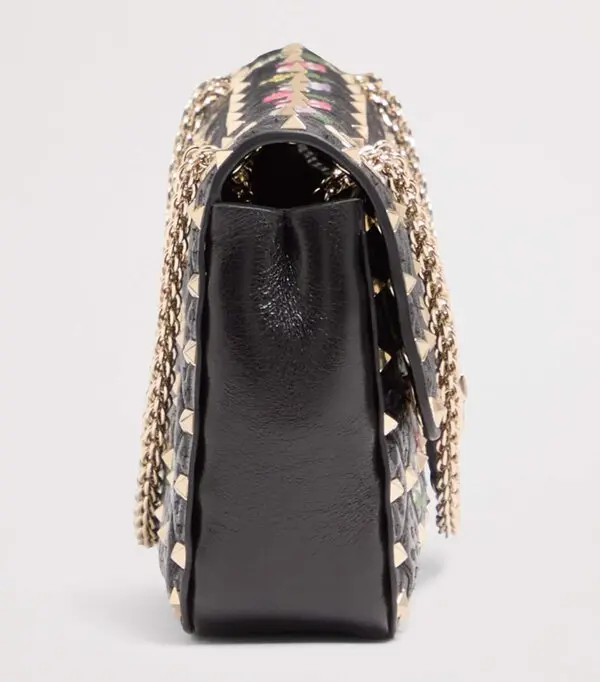 Valentino Garavani Medium Embroidered Rockstud Spike Shoulder Bag