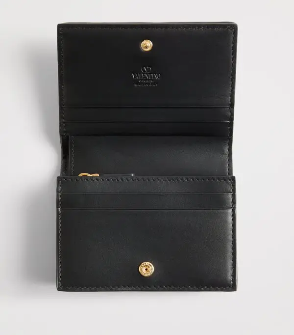 Valentino Garavani Leather Flutterby Flap French Wallet