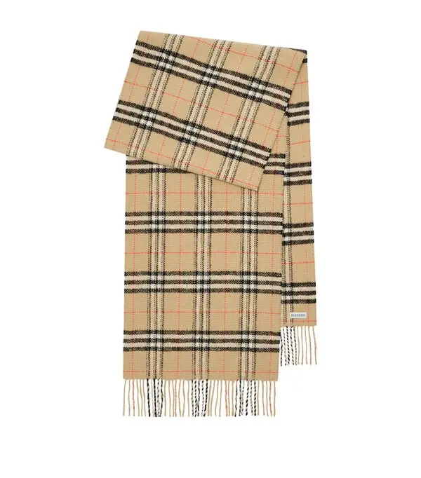 Burberry Cashmere Check Scarf - Beige
