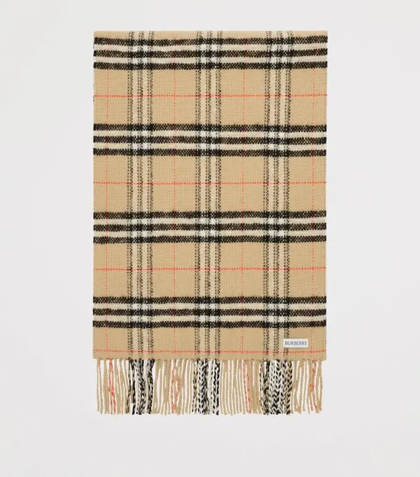 Burberry Cashmere Check Scarf - Beige