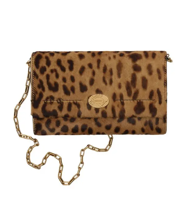 Burberry Calf Hair Leopard-print Cotswolds Wallet - Black