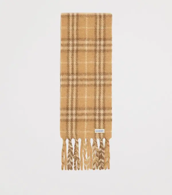 Burberry Alpaca-wool-blend Narrow Check Scarf