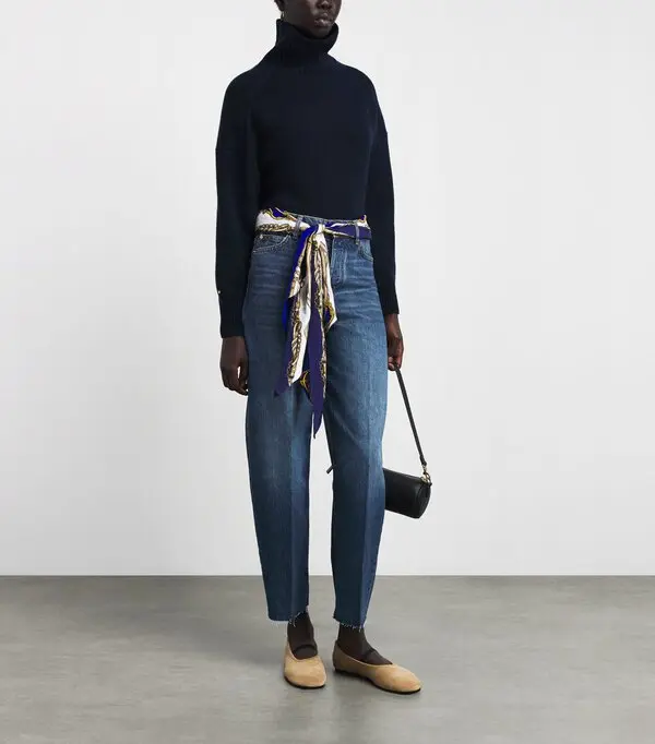 Maje Scarf-detail Barrel Jeans