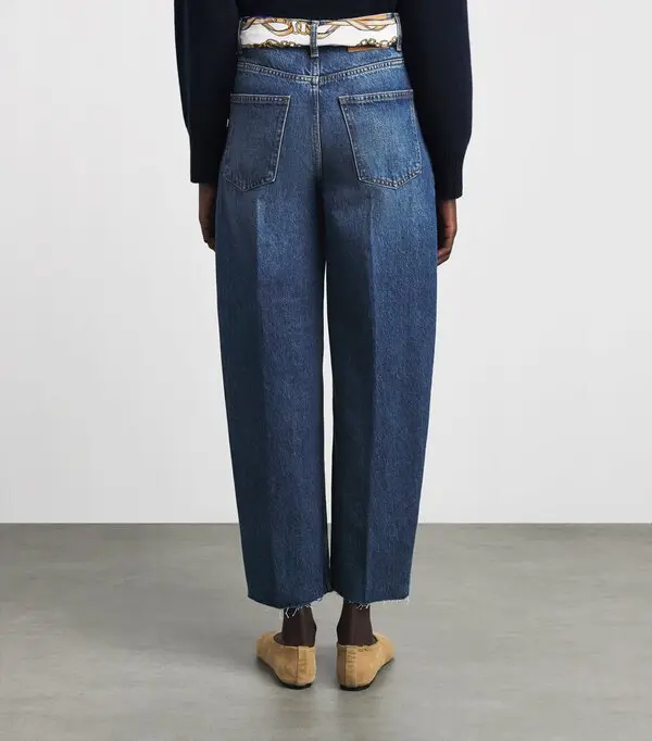 Maje Scarf-detail Barrel Jeans