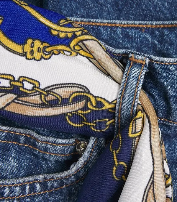 Maje Scarf-detail Barrel Jeans