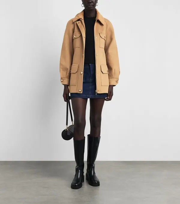Maje Wool-blend Mid-length Coat