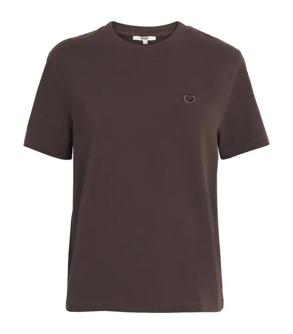 Maje Cotton Embroidered-logo T-shirt