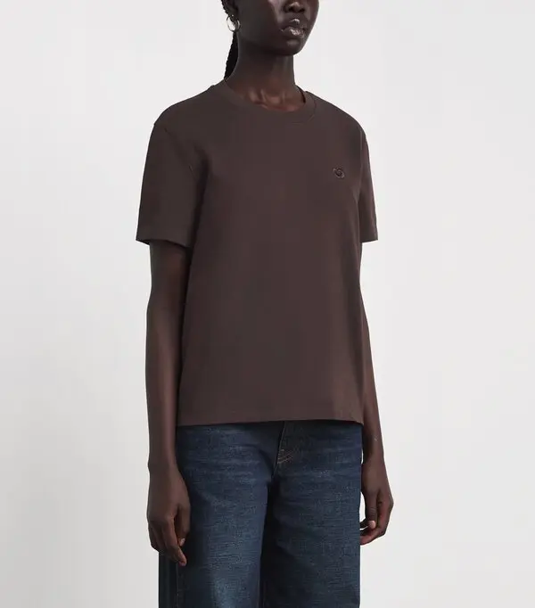 Maje Cotton Embroidered-logo T-shirt