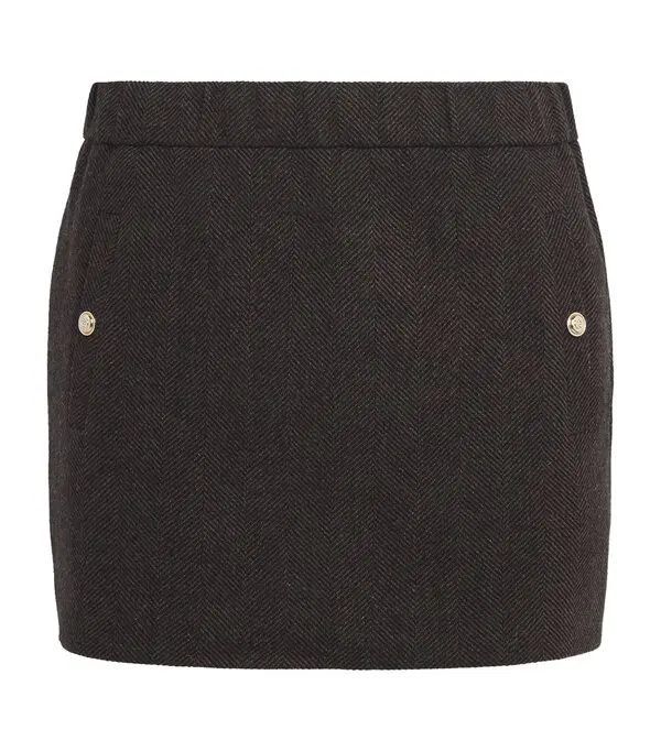 Maje Wool-blend Mini Skirt - Brown