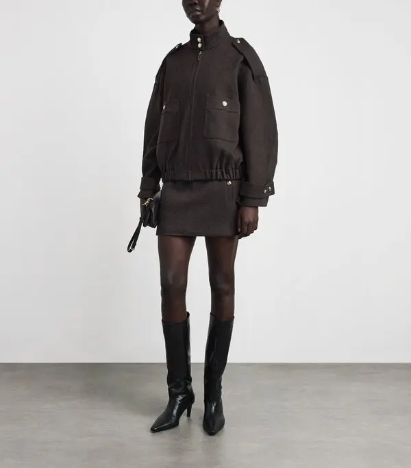 Maje Wool-blend Oversized Jacket