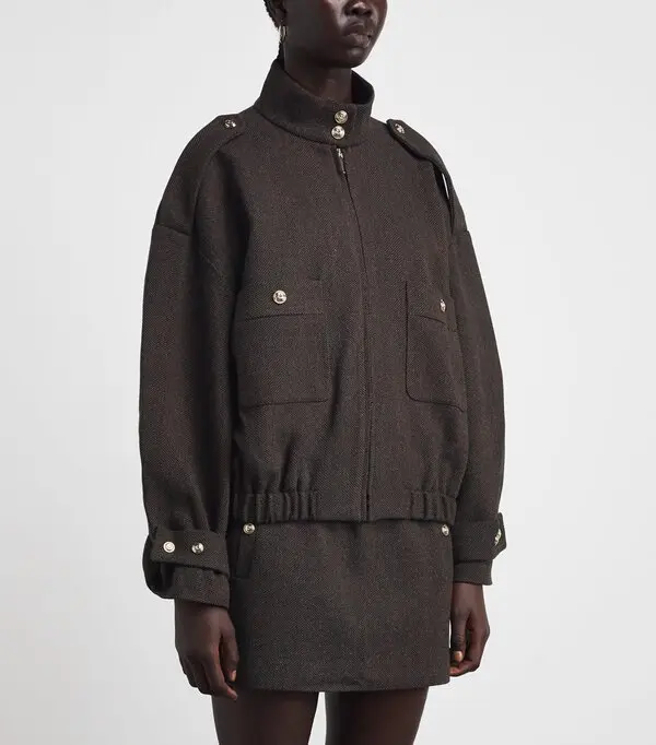 Maje Wool-blend Oversized Jacket