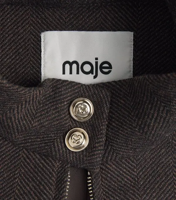 Maje Wool-blend Oversized Jacket