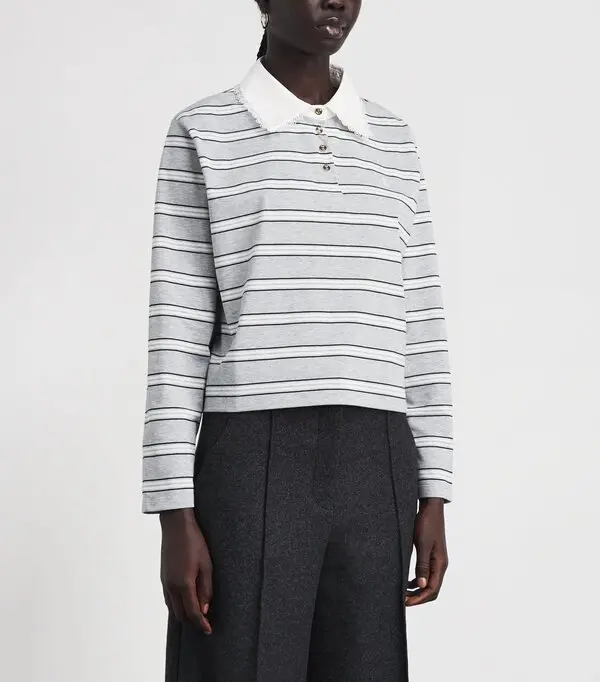 Maje Lace-collar Polo Sweater