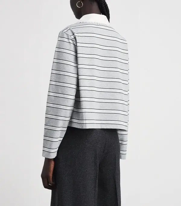 Maje Lace-collar Polo Sweater