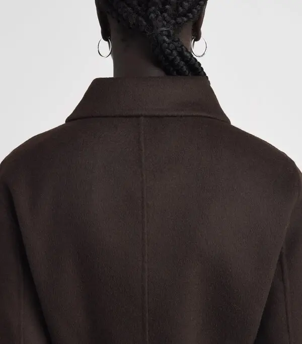 Maje Wool-blend Faux Fur-collar Coat