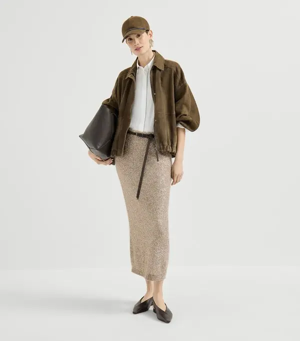 Brunello Cucinelli Sequin Midi Skirt