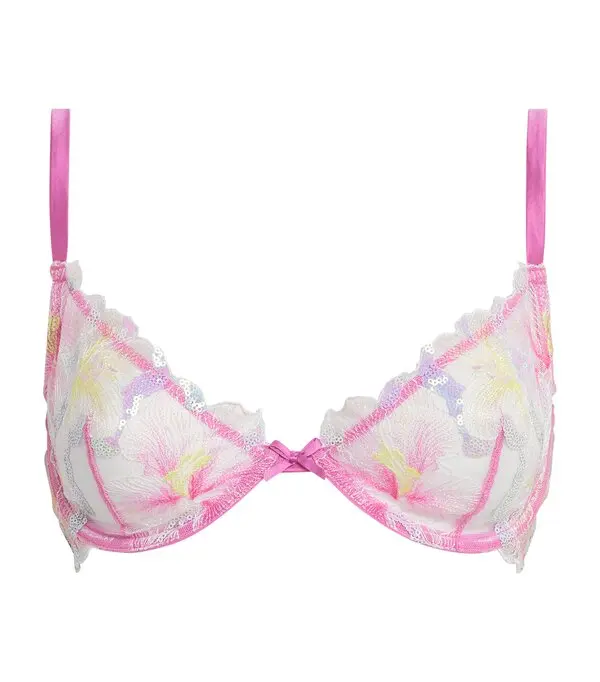 FLEUR DU MAL Sequin Hibiscus Demi Bra