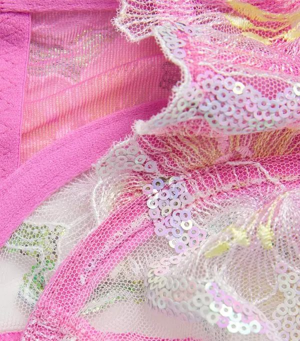 FLEUR DU MAL Sequin Hibiscus Demi Bra