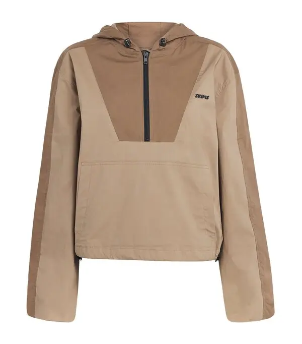 SKIMS Woven Cotton Half-zip Hoodie
