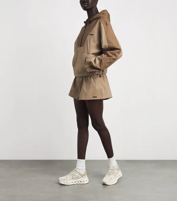 SKIMS Woven Cotton Half-zip Hoodie