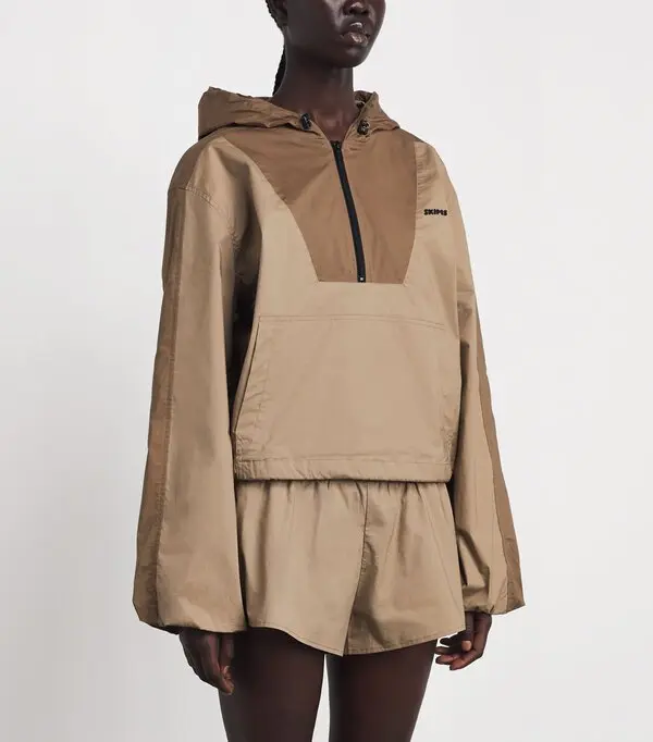 SKIMS Woven Cotton Half-zip Hoodie