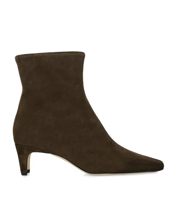 Staud Suede Wally Heeled Ankle Boots 55