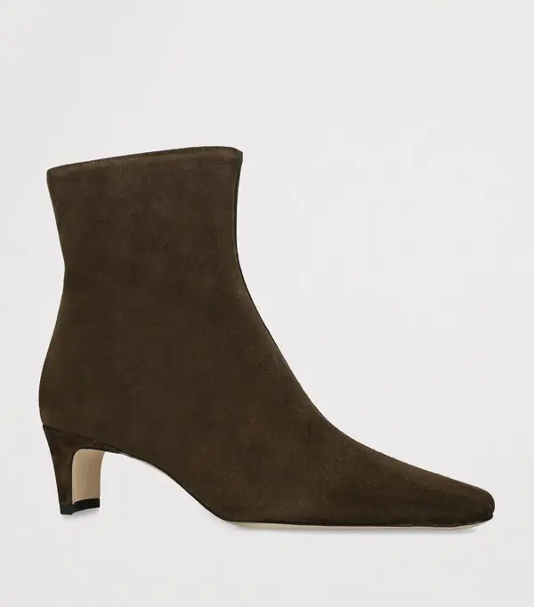 Staud Suede Wally Heeled Ankle Boots 55