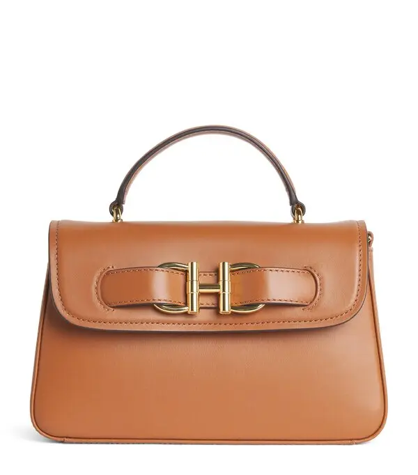 Harrods Leather Snaffle Top-handle Bag