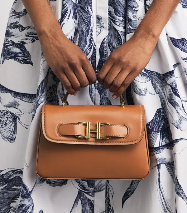 Harrods Leather Snaffle Top-handle Bag