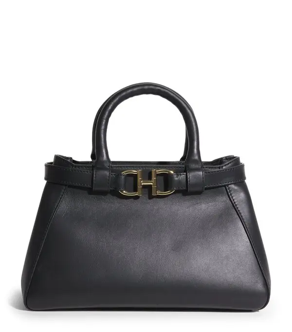 Harrods Small Leather Grace Top-handle Bag