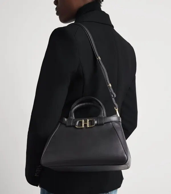 Harrods Small Leather Grace Top-handle Bag