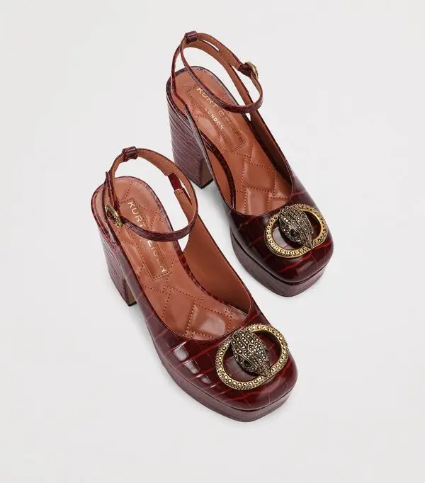 Kurt Geiger Croc-effect Chelsea Platform Pumps