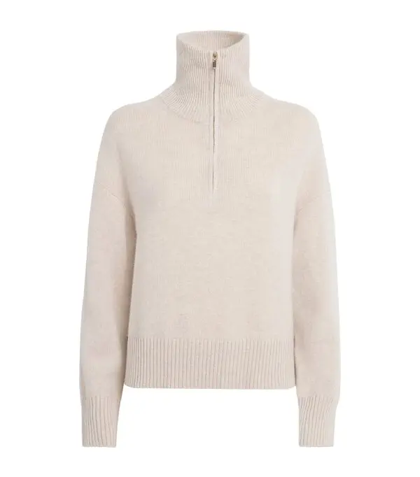 Maje Cashmere-blend Quarter-zip Sweater