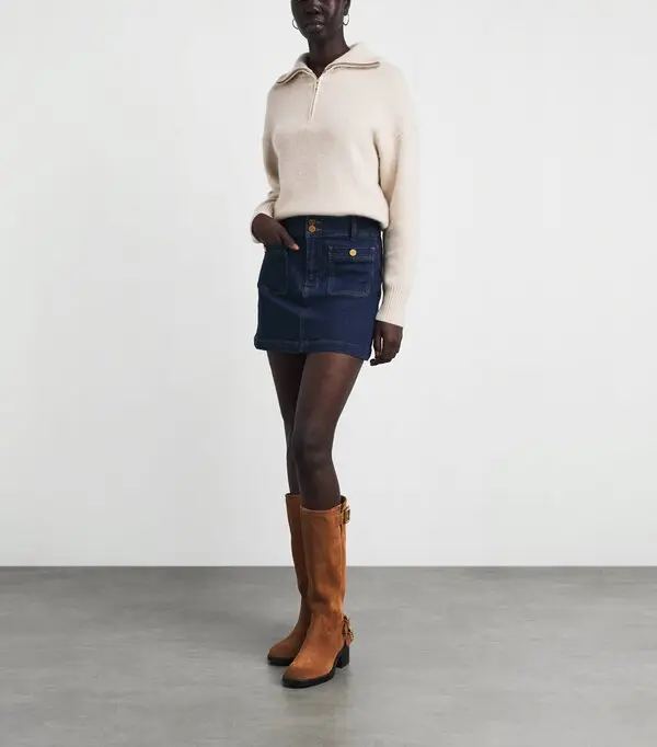 Maje Cashmere-blend Quarter-zip Sweater