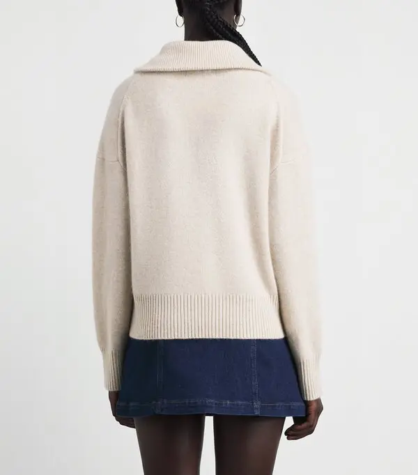 Maje Cashmere-blend Quarter-zip Sweater