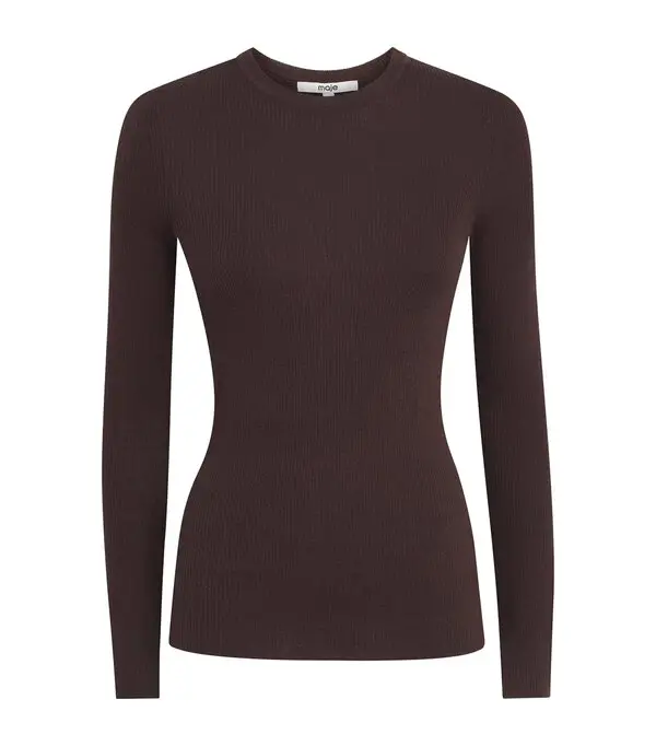 Maje Wool-silk Crew-neck Sweater