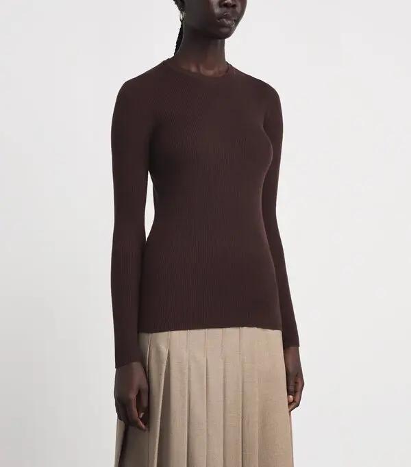 Maje Wool-silk Crew-neck Sweater