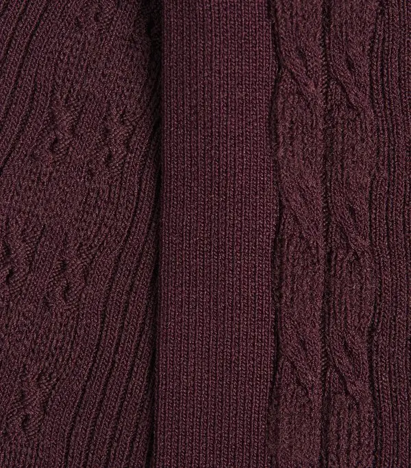 Maje Cable-knit Button Midi Dress