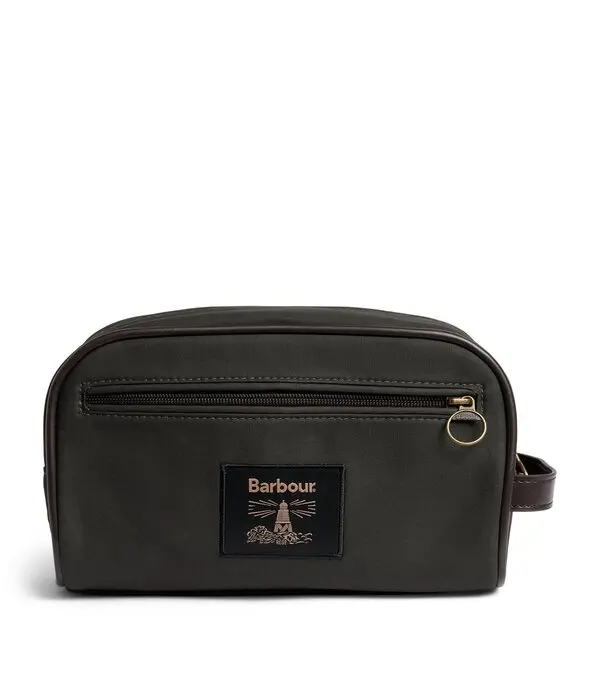 Barbour Waxed Wash Bag - Green