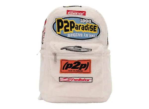 HELLSTAR Sherpa Patchwork Backpack - White