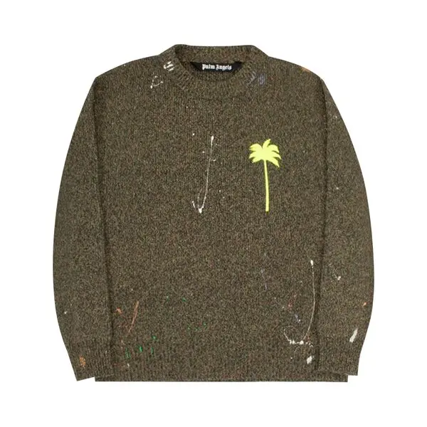 Palm Angels Pxp Painted Sweater 'military