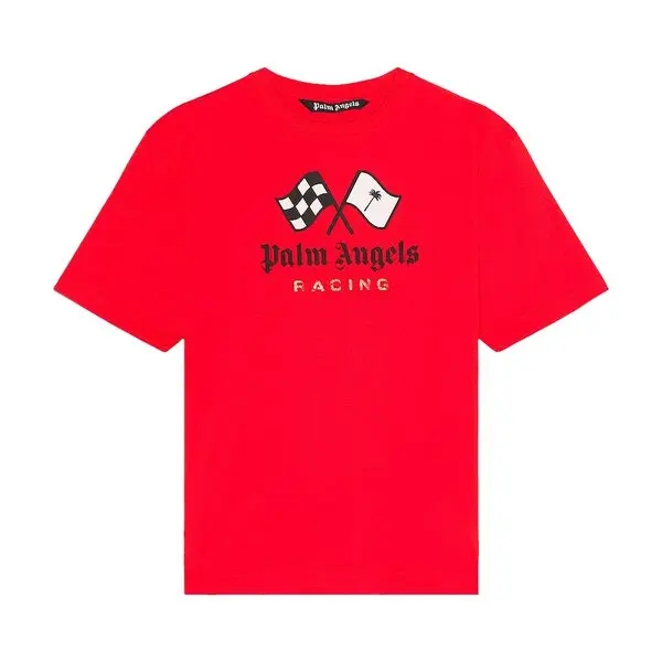 Palm Angels Pa Racing Slim Tee /black - Red